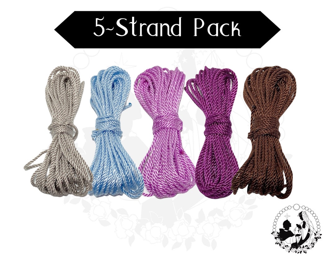 5-pack Rosary Twine, DIY Rosary, Blues, Grey, #24 Twisted Nylon Cord ...