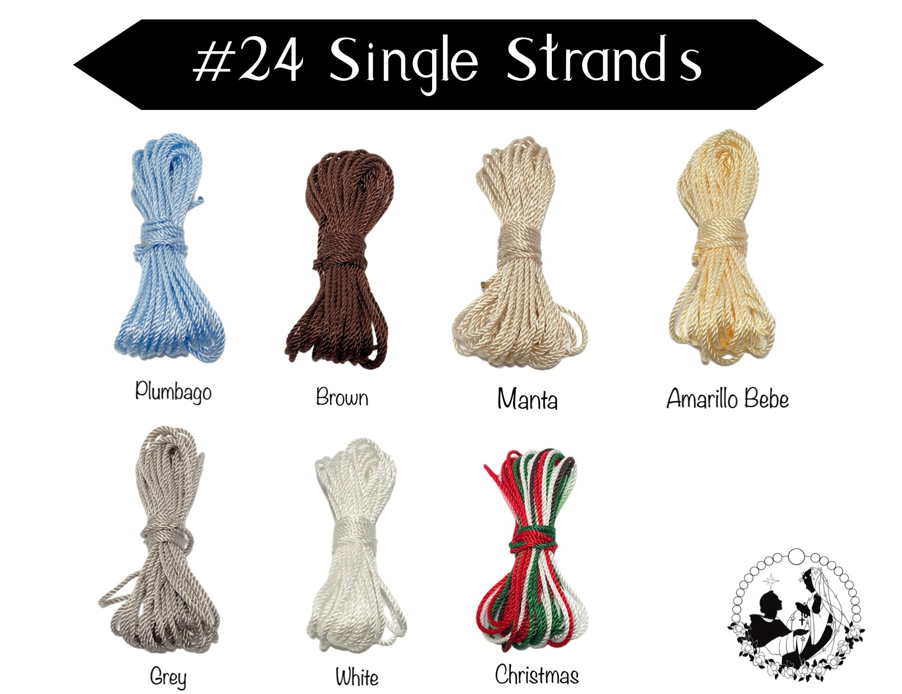 Single Strand Rosary Twine, Marbled, DIY Rosary, #24 Twisted Nylon Cord ...
