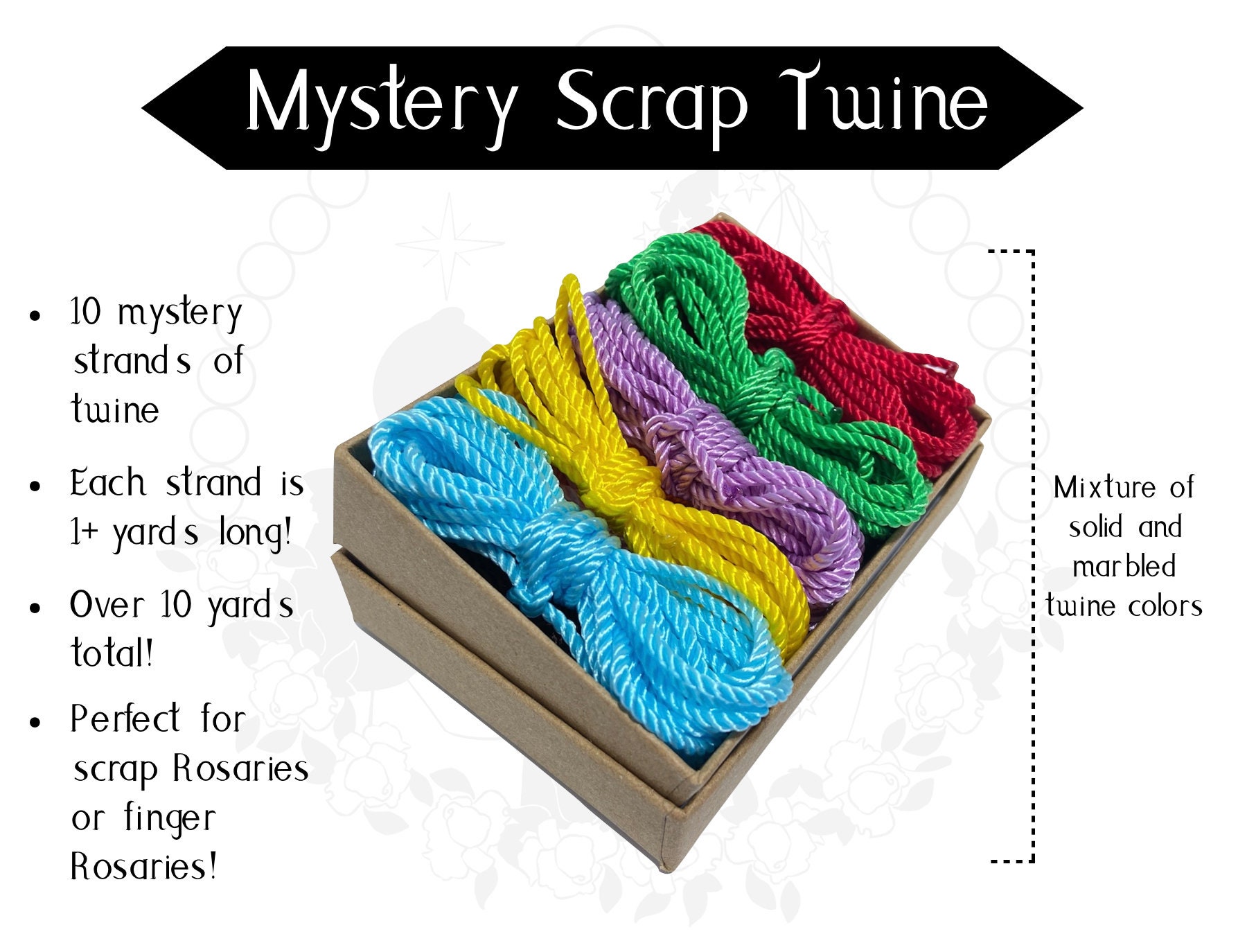 10 Strand Scrap Twine, 10+ Yards, Finger Rosary, Rosary Twine Bundles ...