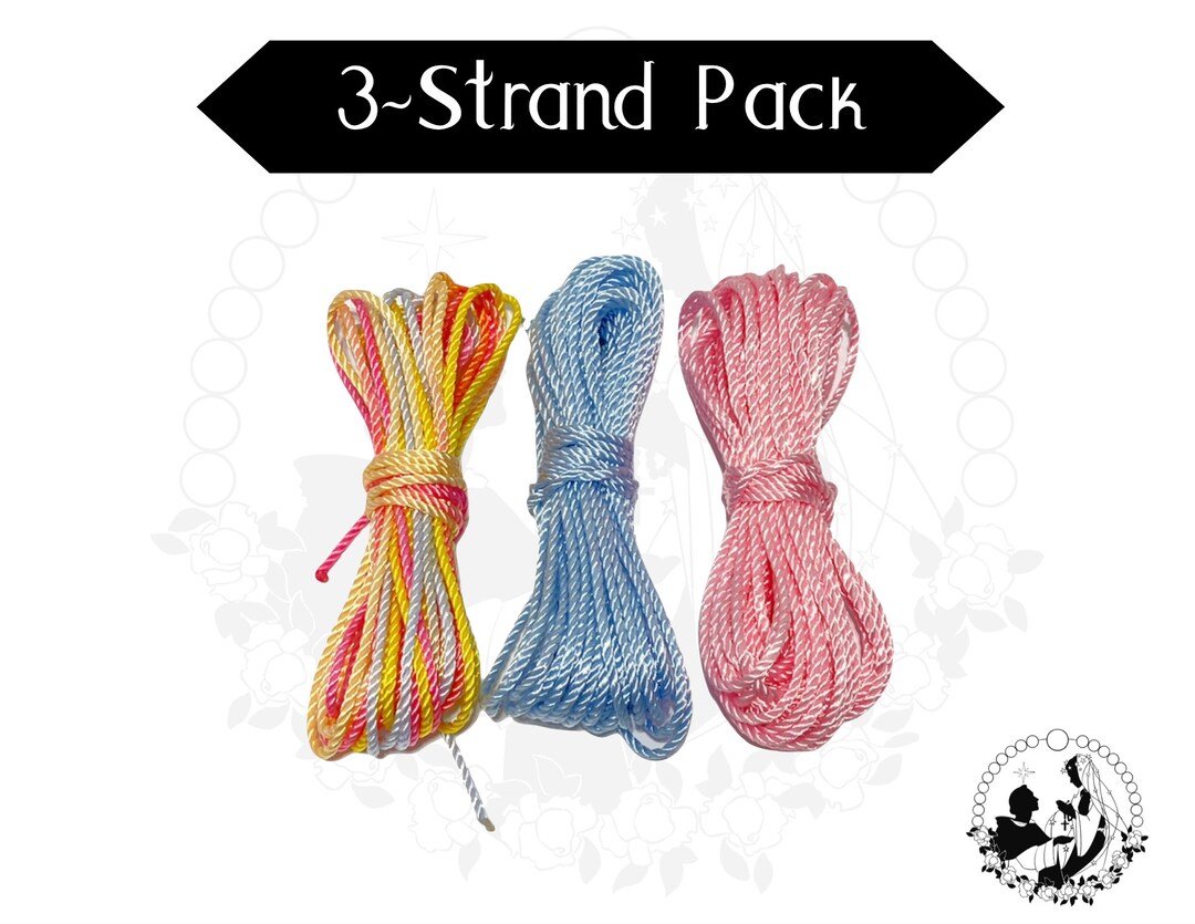 3-pack Rosary Twine, DIY Rosary, Multi, Pink, #24 Twisted Nylon Cord ...