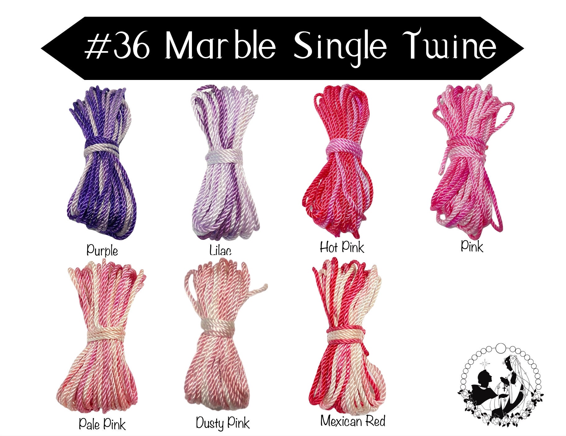 Marbled, Single Strand Rosary Twine, DIY Rosary, #36 Twisted Nylon Cord ...