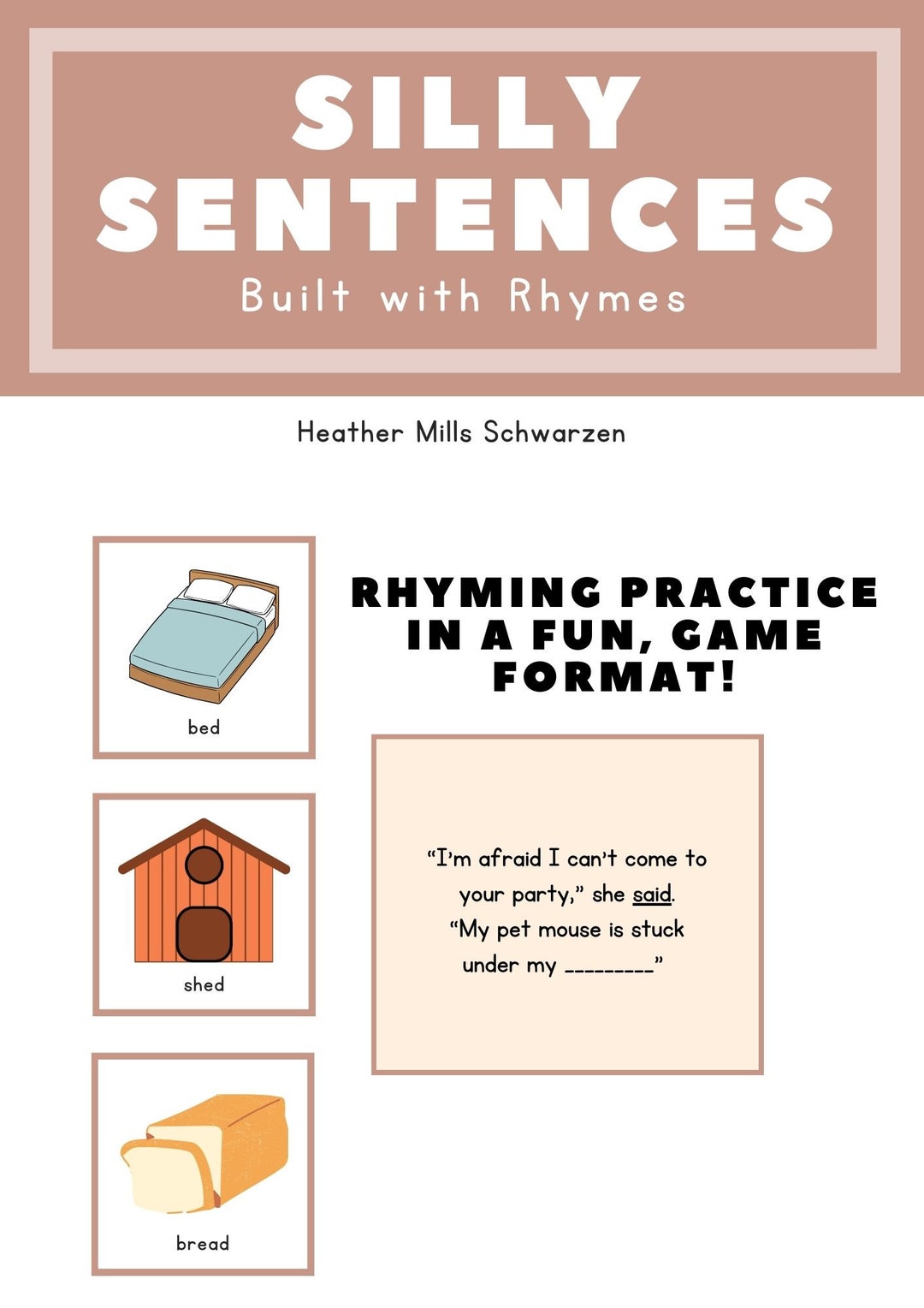Rhyming With SILLY SENTENCES Game - Etsy