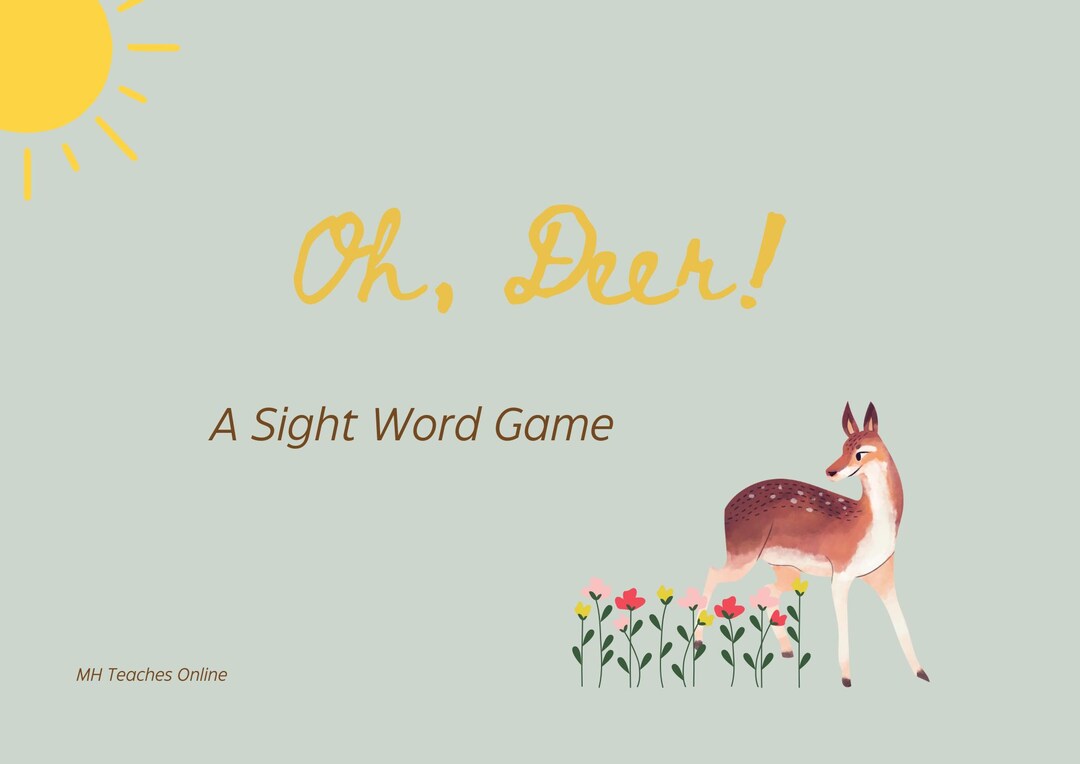 Oh Deer! A Sight Word Reading Game - Etsy