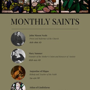 August Monthly Saints *month Long Unit Study* (catholic/anglican ...