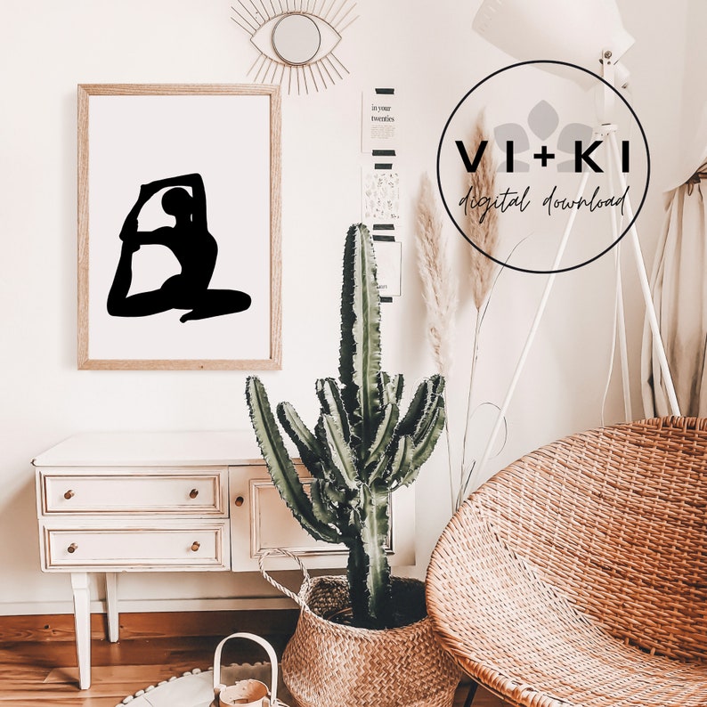 Printable Wall Decor Mermaid Yoga Pose Poster. Instant Digital - Etsy