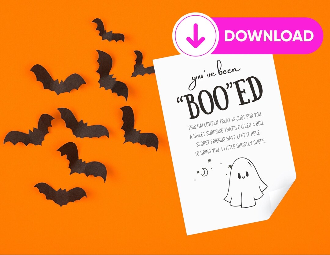 Youve Been Booed Halloween Printable Poem Instant Download Halloween ...