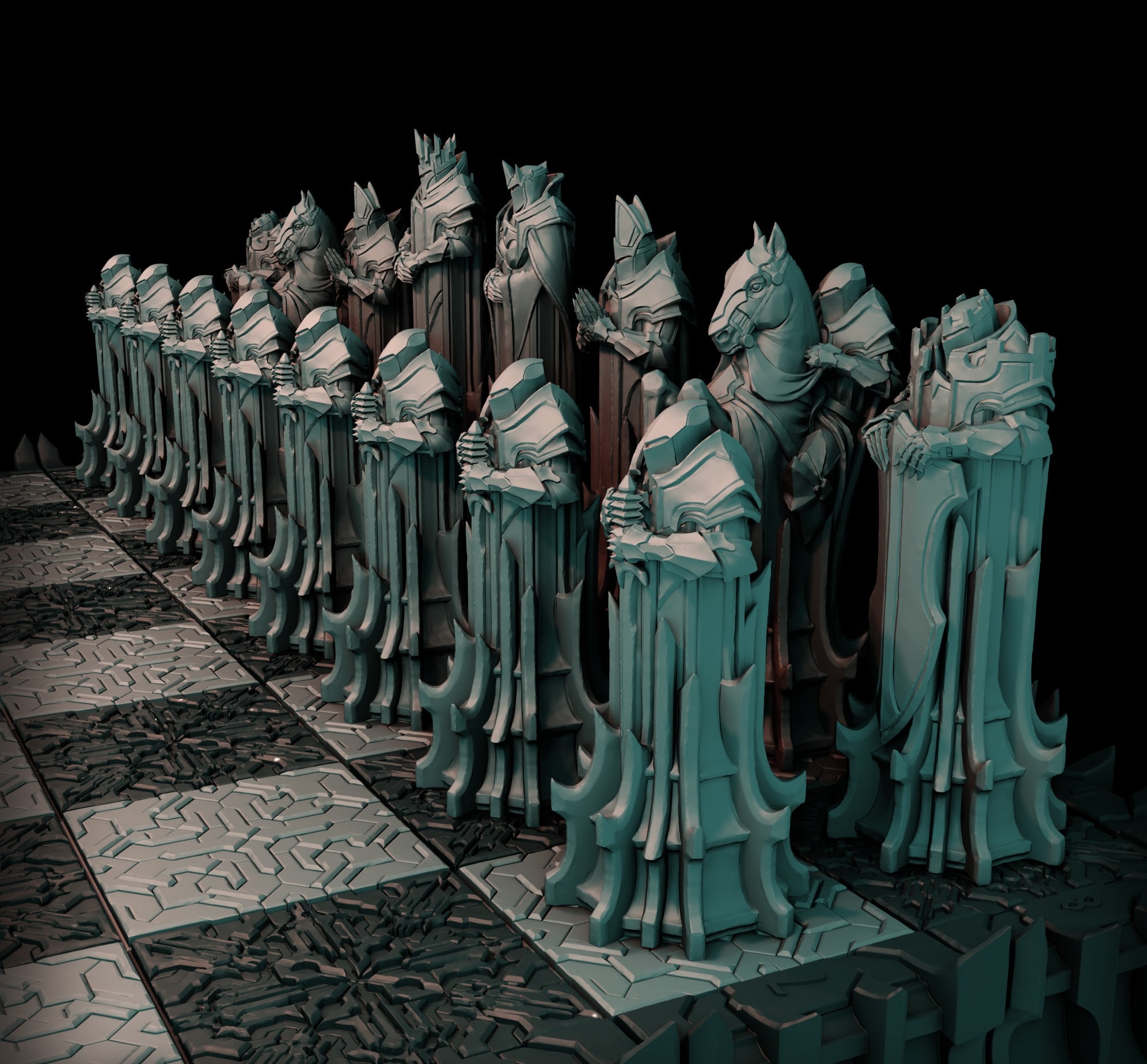 Chess Set Palladin Knights 3D Printed - Etsy