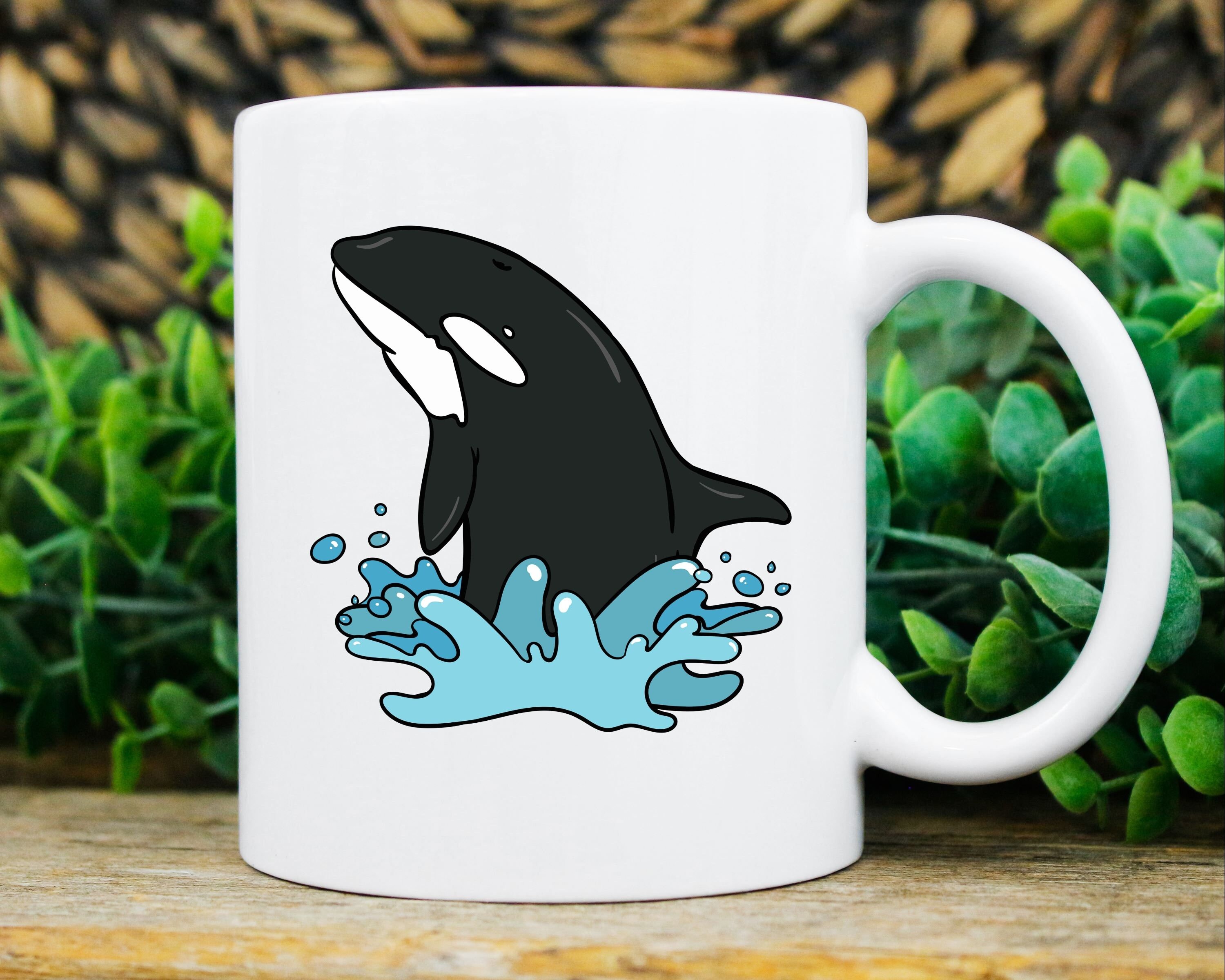 Orca Whale Mug, Cute Killer Whale Mug for Orca Lover, Funny Ocean Life ...