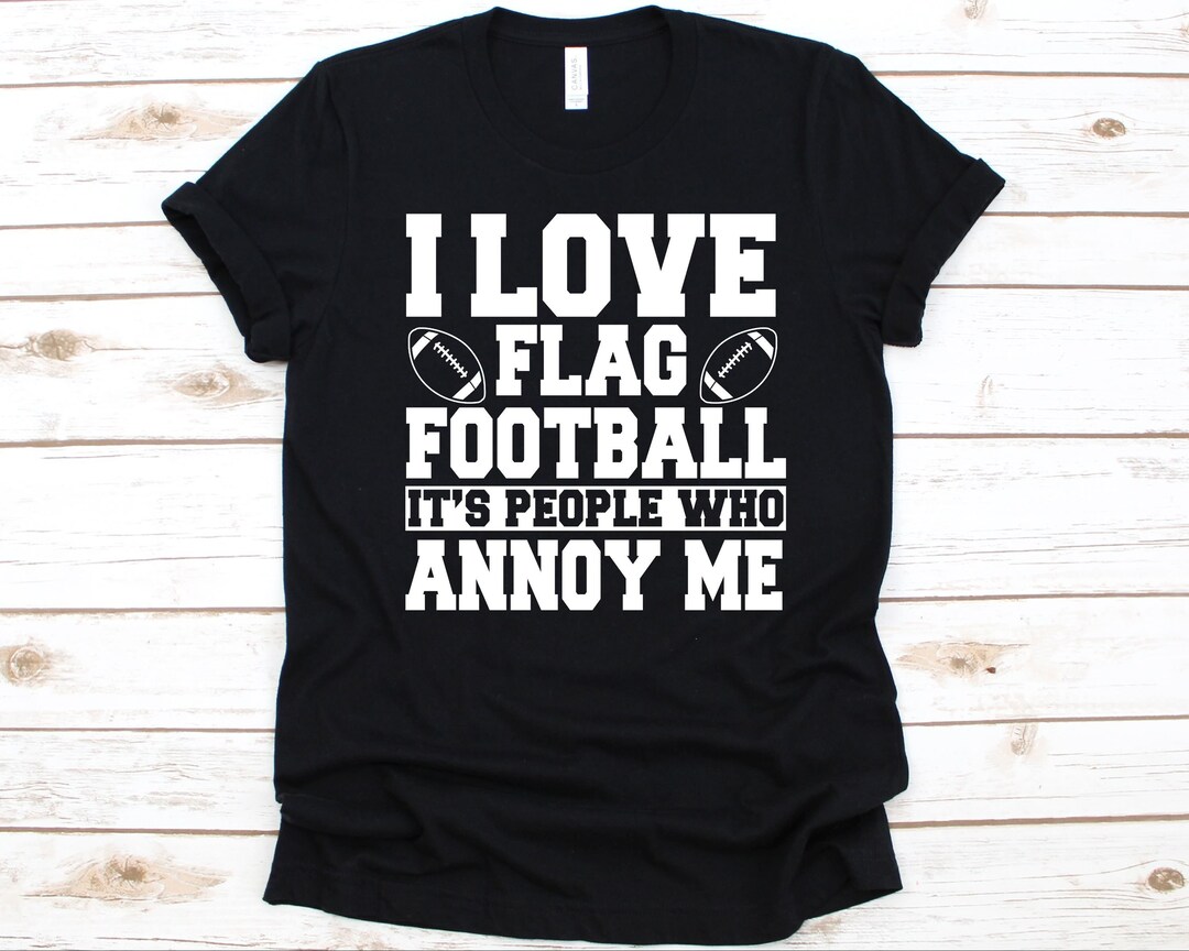 I Love Flag Football Shirt, Gift for Football Players, Flag Football Design, American Football T ...