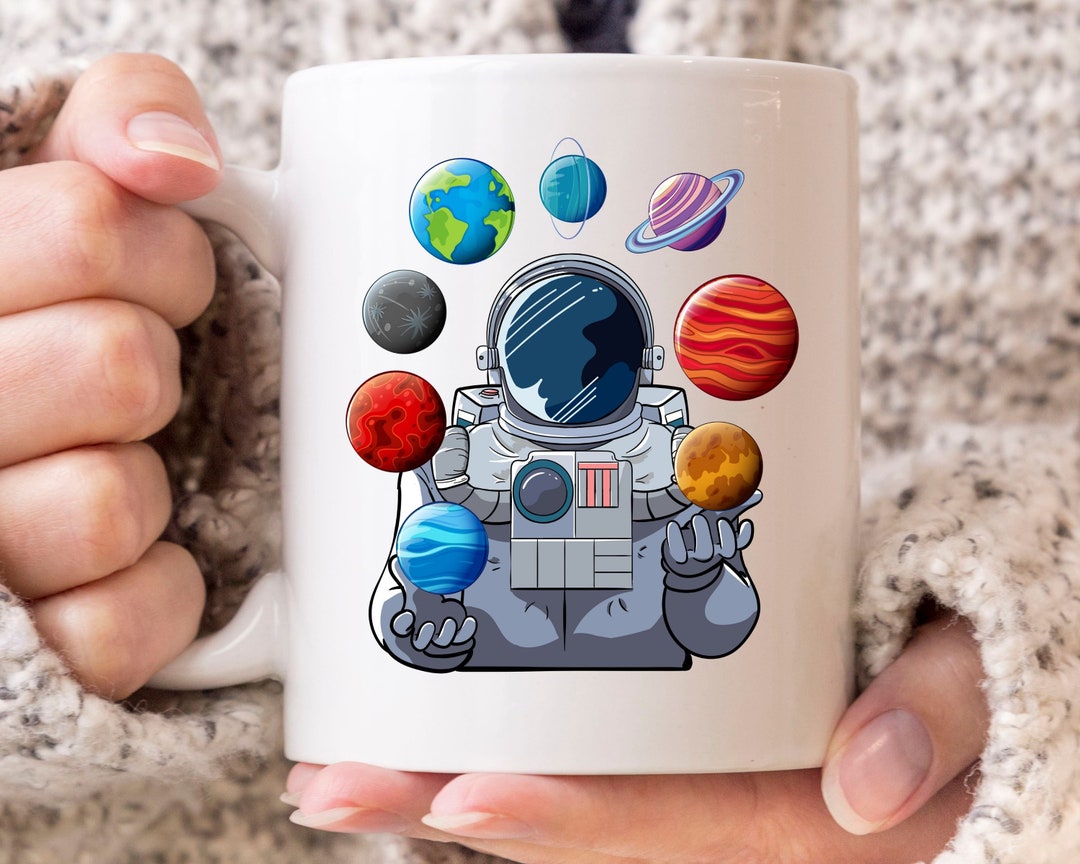Astronaut Planet Mug, Cute Outer Space Coffee Cup for Astronaut Lovers ...