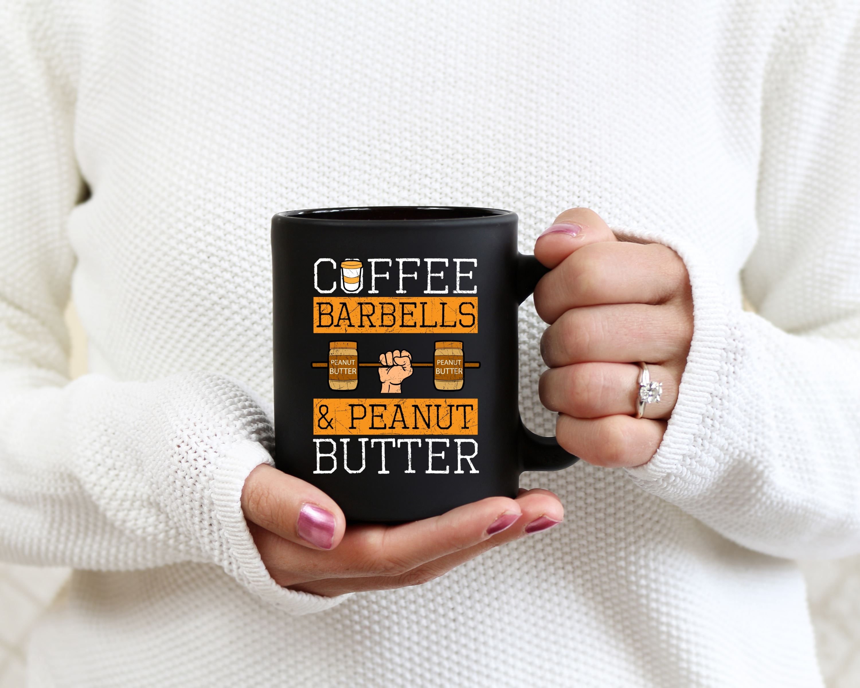 Coffee Barbells and Peanut Butter Mug Peanut Butter Coffee | Etsy