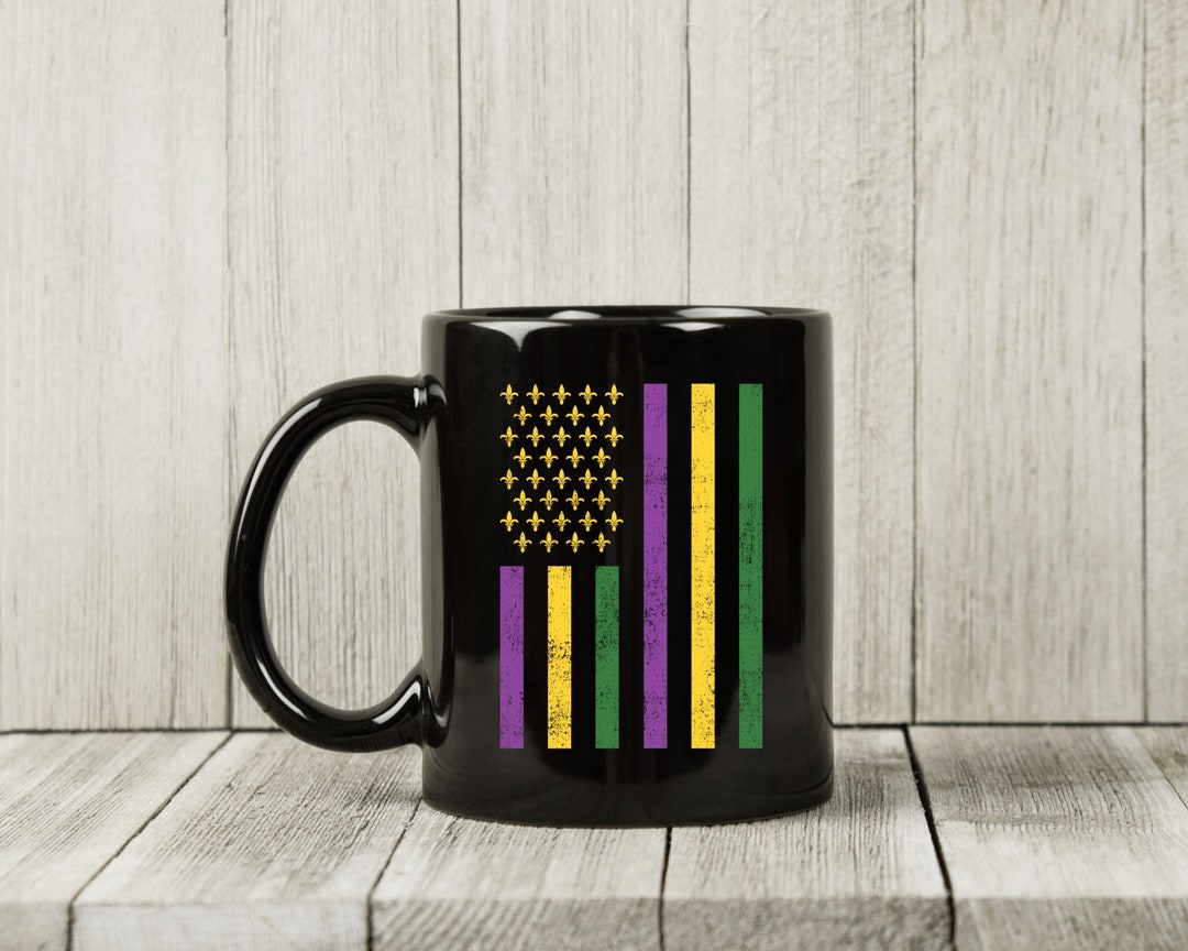 US Flag Mardi Gras Mug, Mardi Gras Cup, Carnival Celebration Design ...