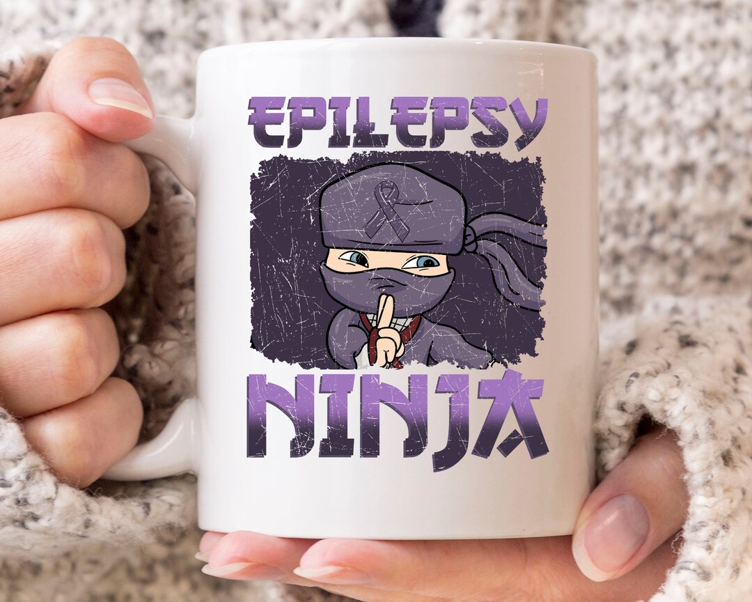 Epilepsy Ninja Mug, Purple Day Awareness Coffee Cup for Epilepsy ...