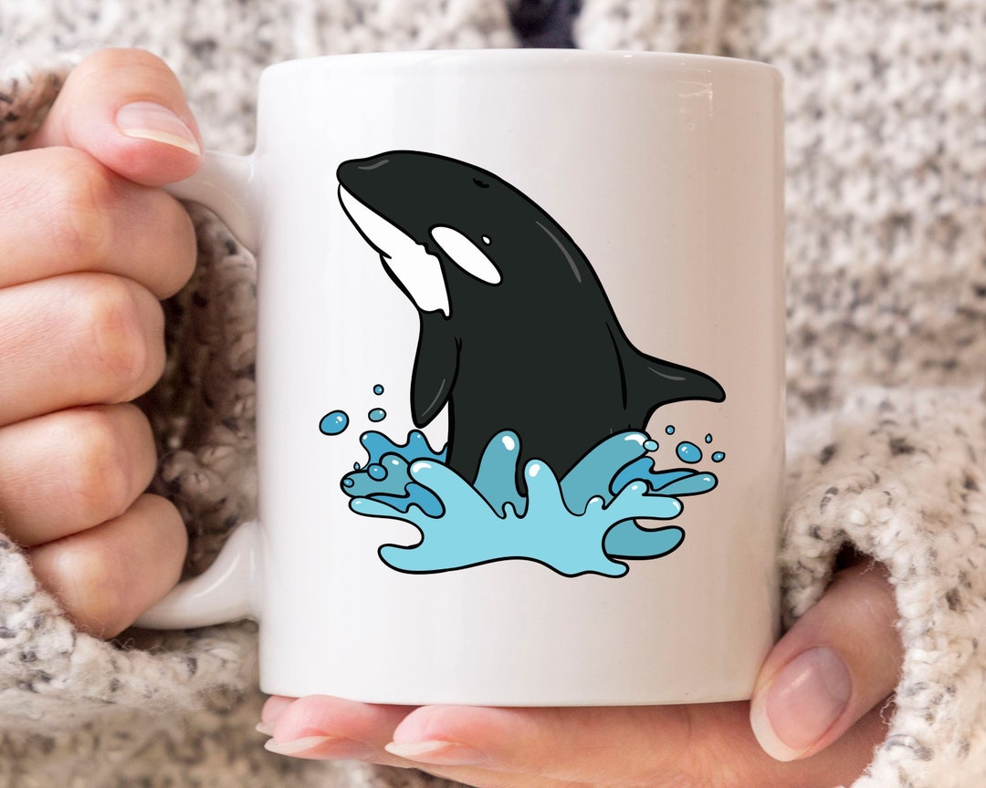 Orca Whale Mug, Cute Killer Whale Mug for Orca Lover, Funny Ocean Life ...