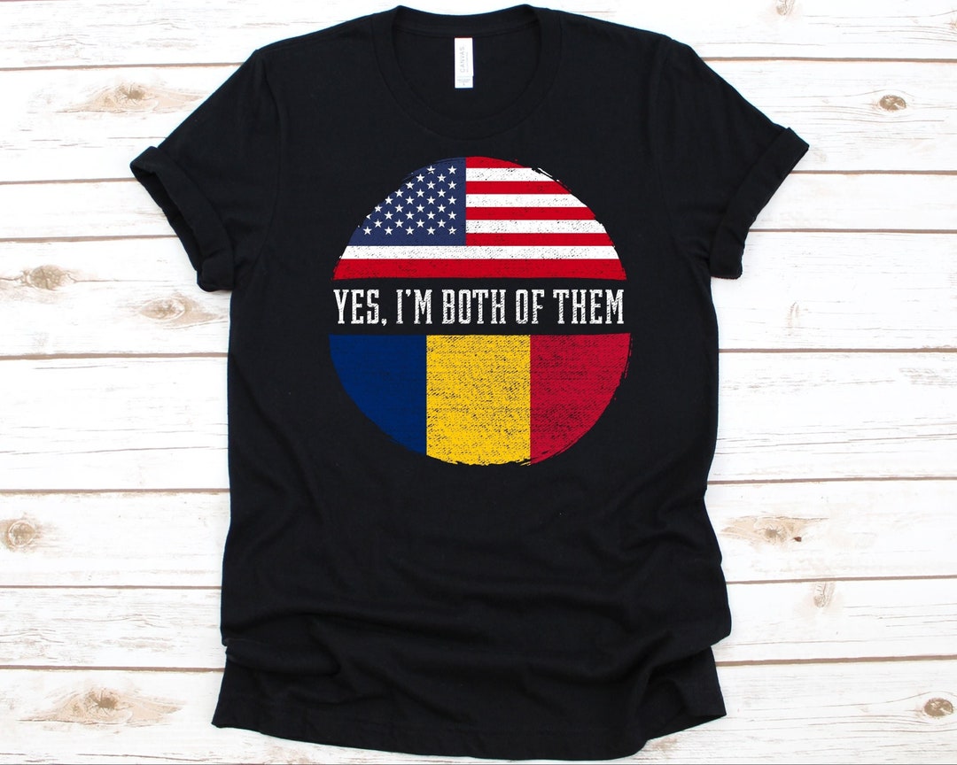 Yes I'm Both of Them Shirt, American Flag Design, Flag of Chad ...