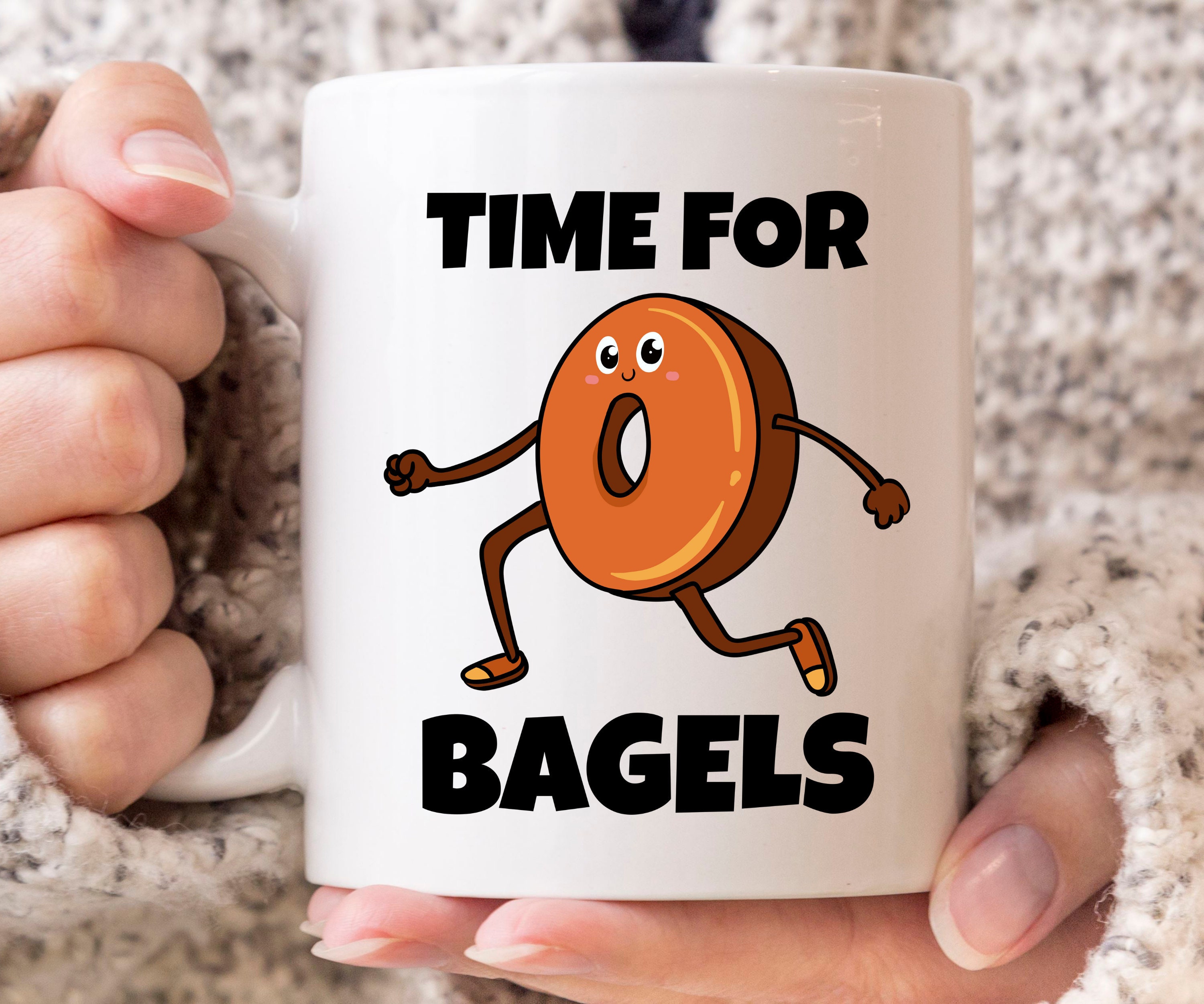 Time for Bagels Mug Funny Bagel Donut Coffee Cup for Foodie - Etsy