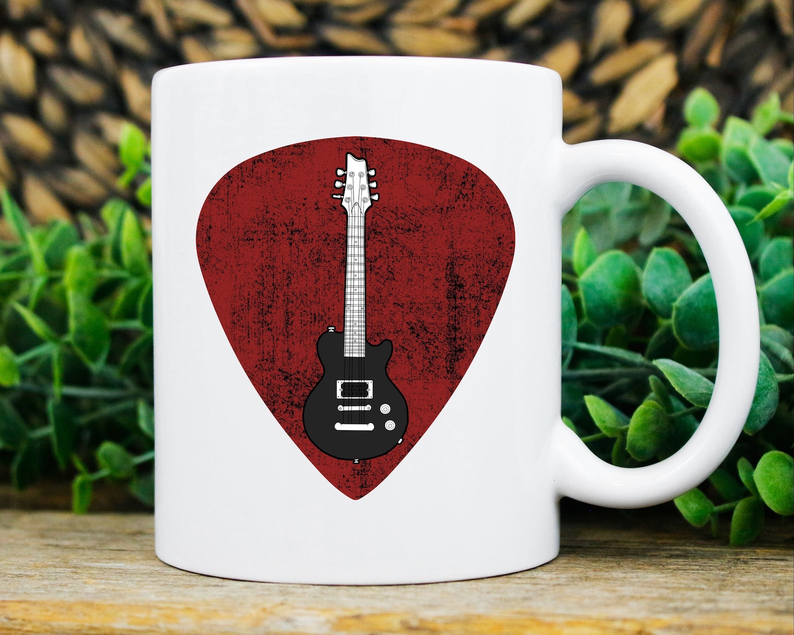 Guitar Pick Mug, Guitar Coffee Cup for Electric Acoustic Bass Player ...