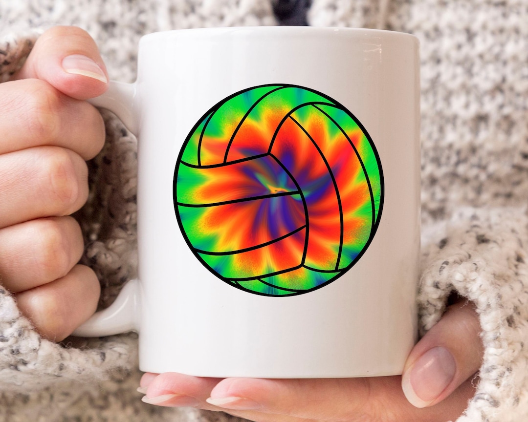 Volleyball Dye Mug, Funny Volleyball Coffee Cup for Beach Volley ...