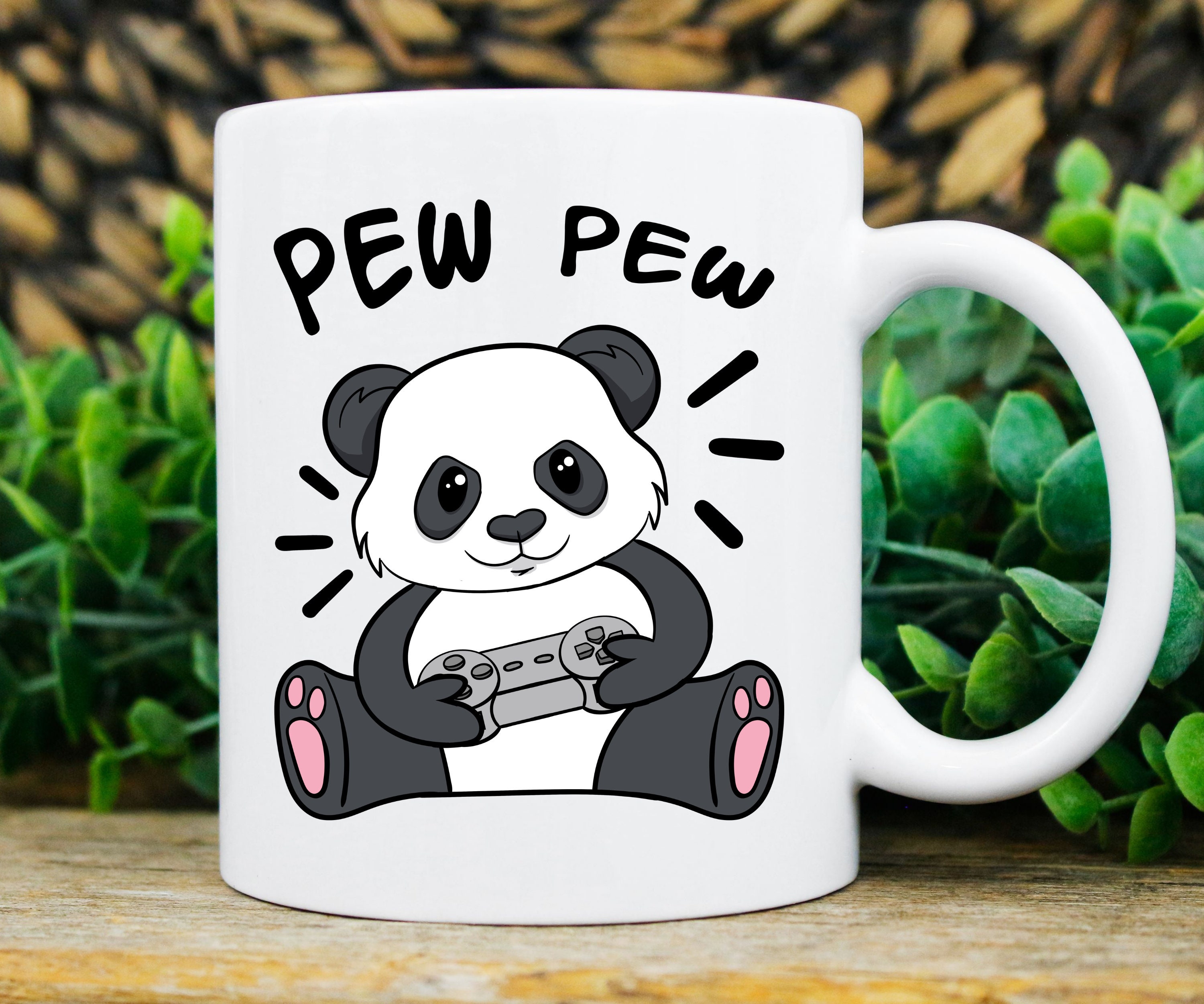 Pew Pew Gamer Panda Mug Funny Gaming Coffee Cup for Gamer Men - Etsy