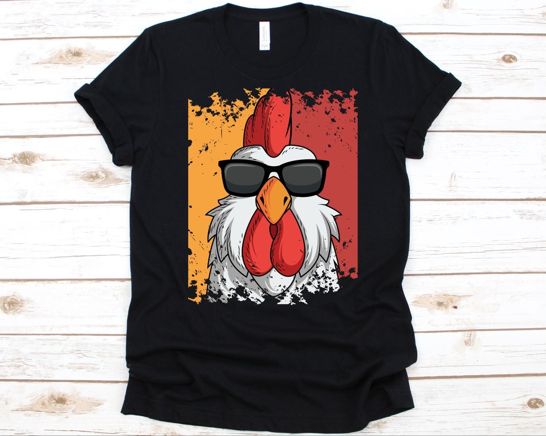 Cool Rooster Wearing Sunglasses Shirt, Chicken Design, Rooster Shirt ...