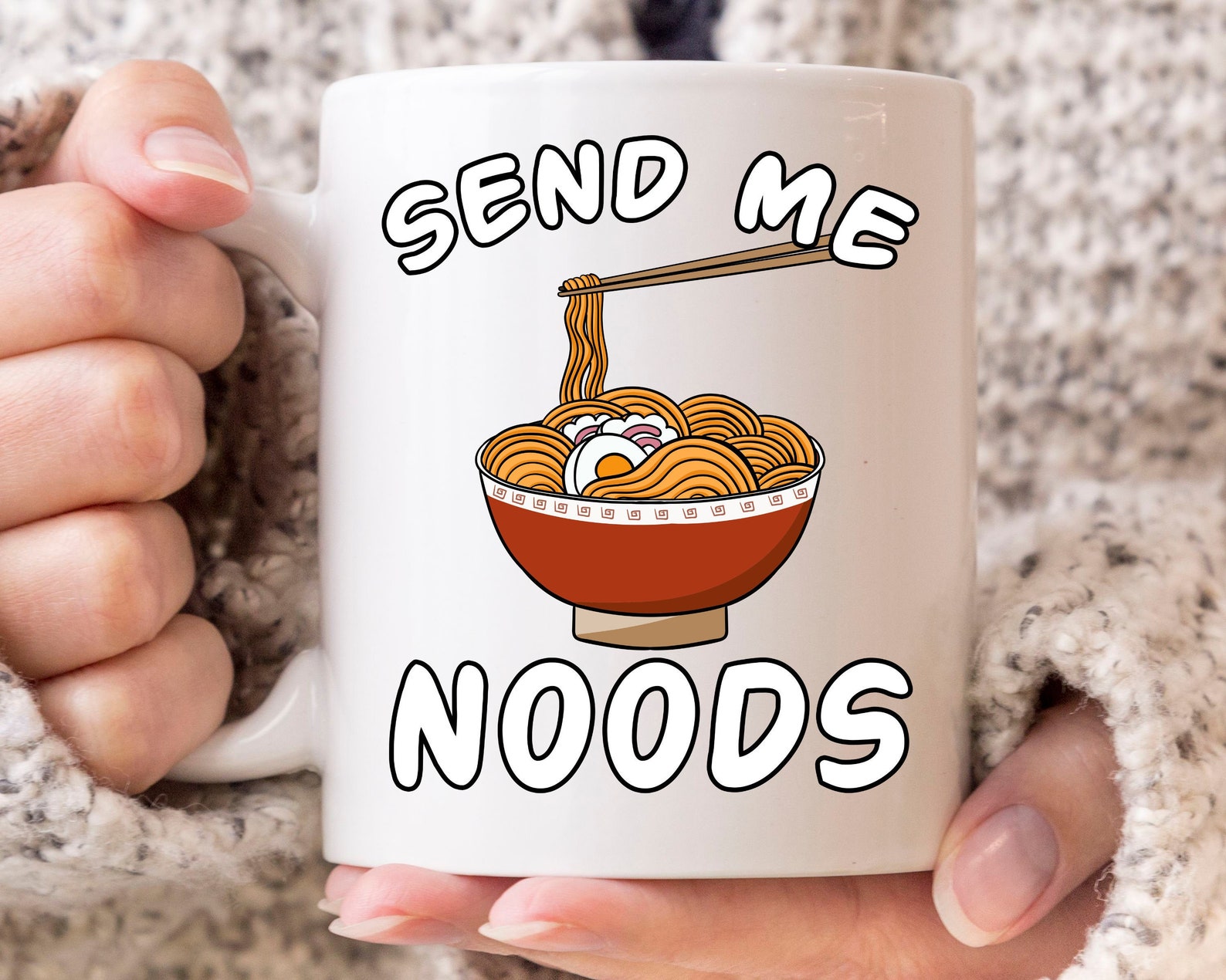 Send Me Noods Mug Funny Chopstick Noodles Coffee Cup for - Etsy