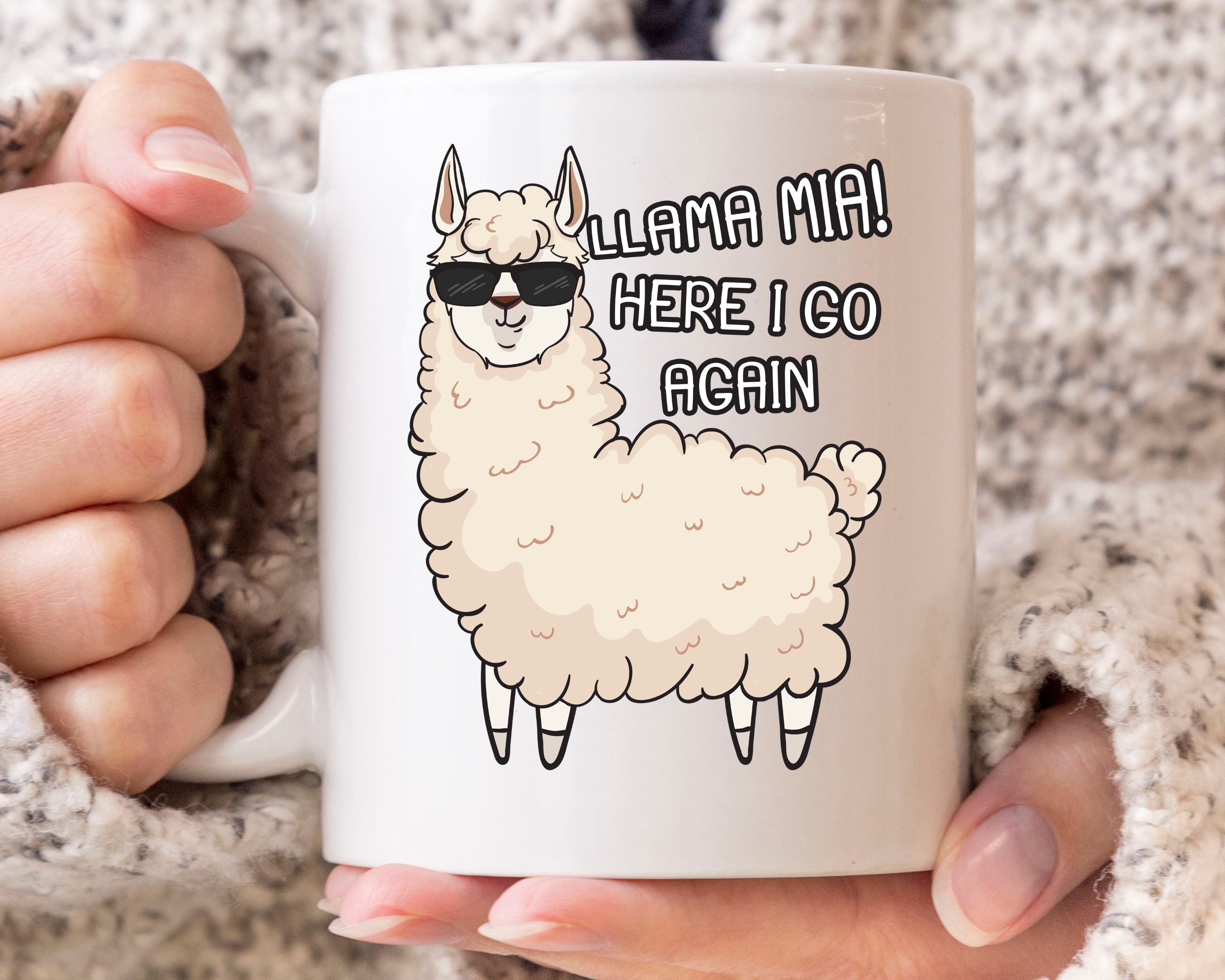 Llama Mia Mug, Funny Drama Llama Coffee Cup for Mom, Cute Alpaca Gift ...