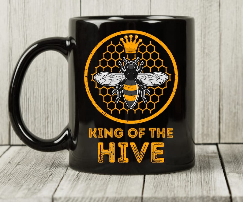 King of the Hive Mug, Cute Beekeeping Coffee Cup for Honey Bee Lovers ...