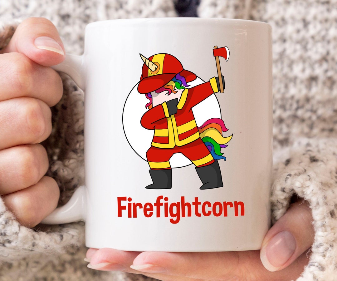 Firefightcorn Mug, Funny Firefighting Coffee Cup for Fireman, Cool ...