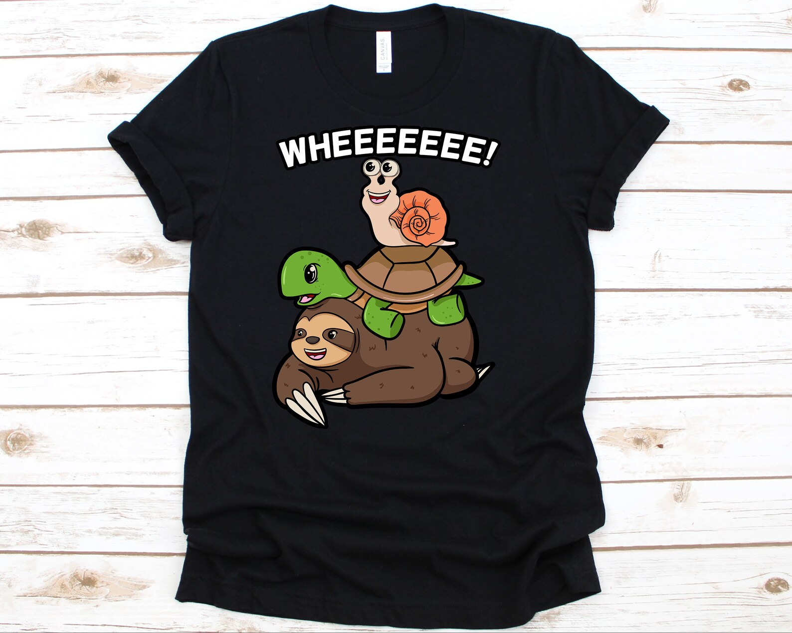 Sloth Turtle Snail Tshirt, Slow Animals, Piggyback Riding Gift, Sloth ...