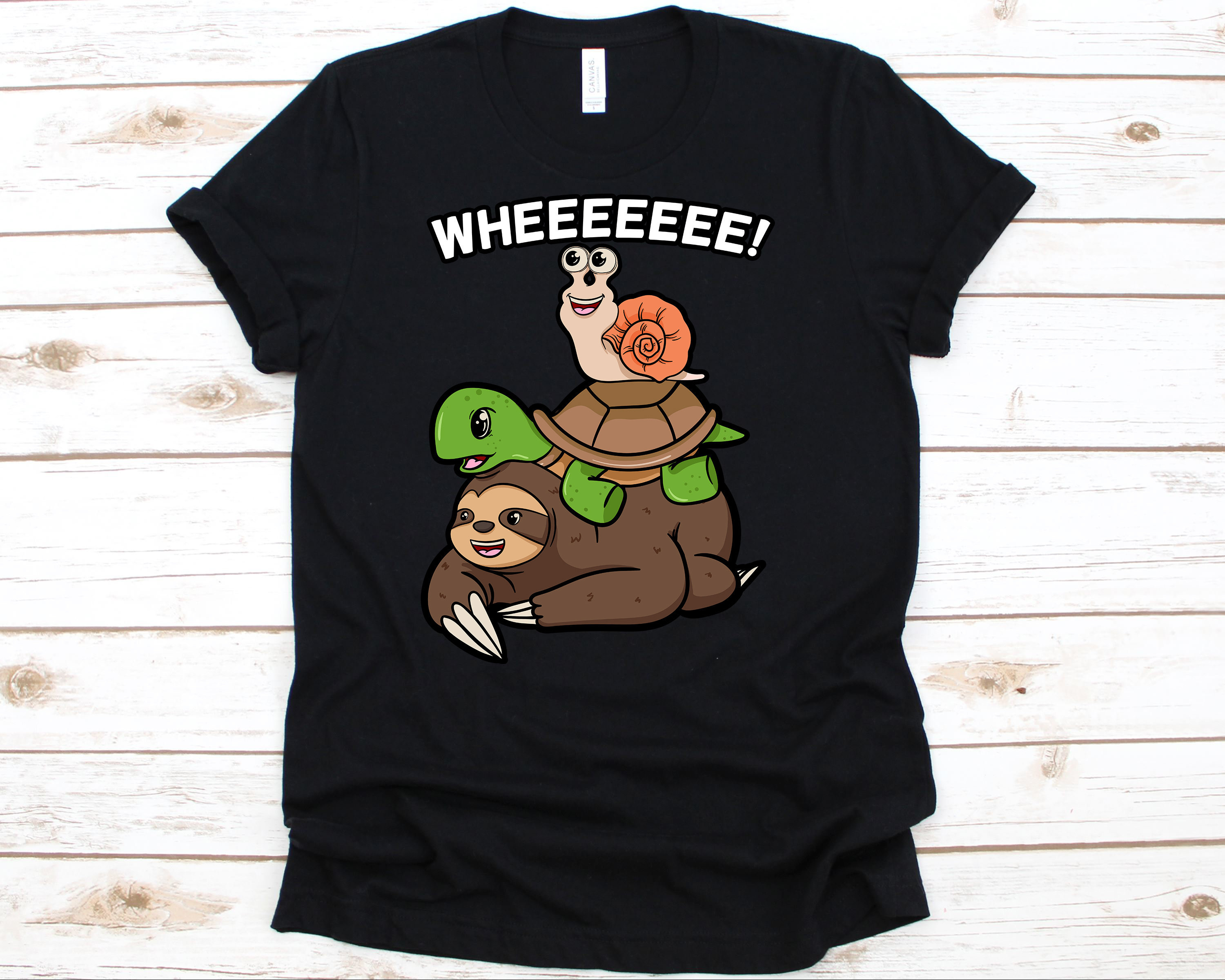 Sloth Turtle Snail Tshirt Slow Animals Piggyback Riding - Etsy