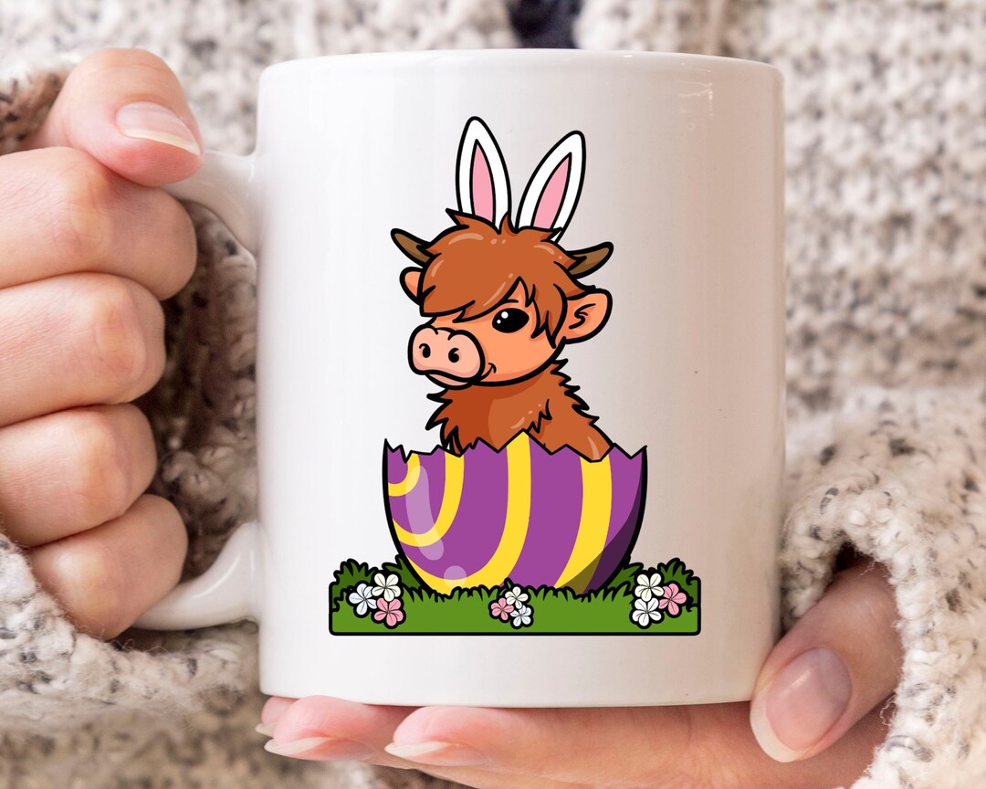 Highland Cattle Easter Egg Mug, Easter Bunny, Easter Eggs, Paschal Egg ...