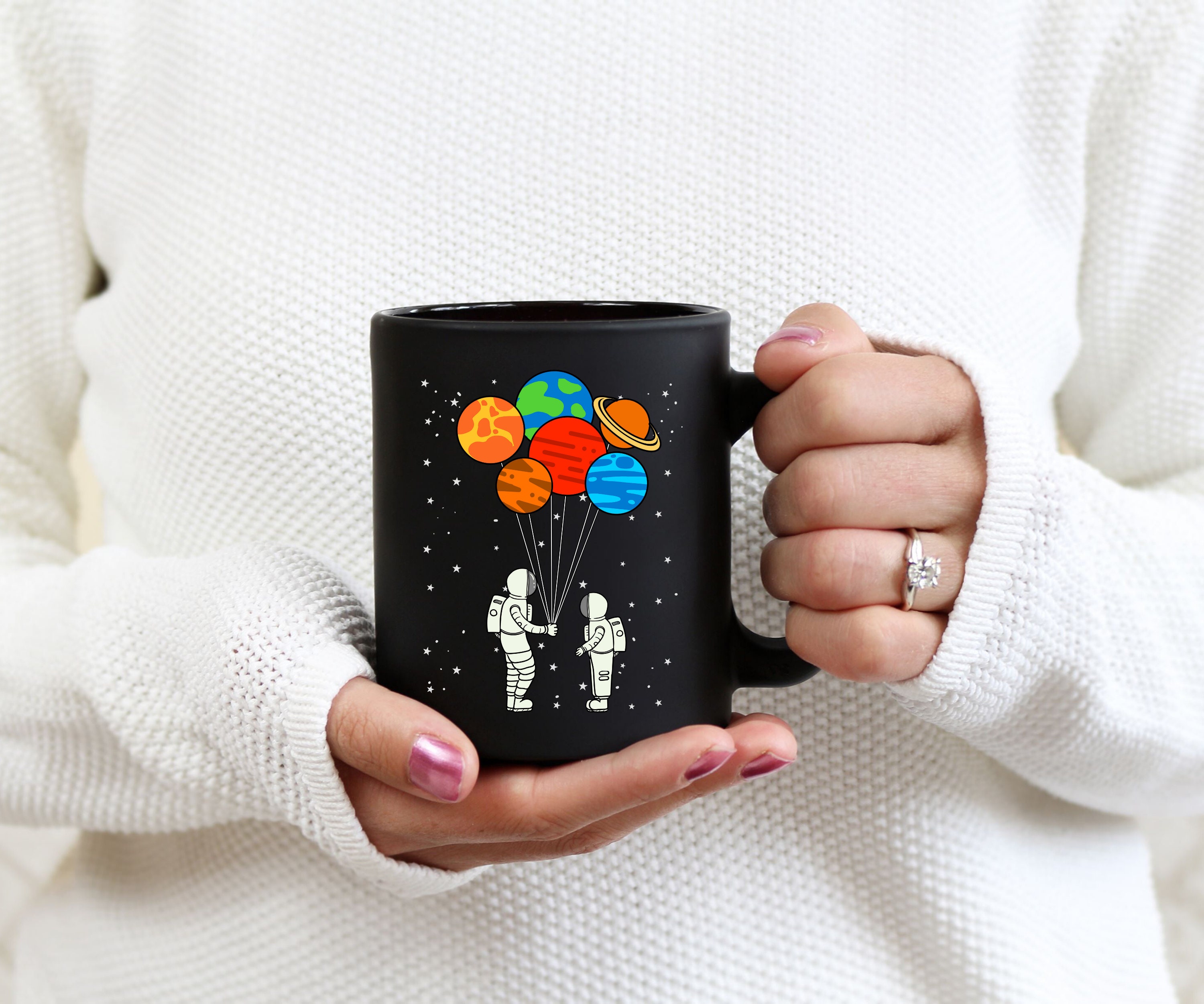 Planet Balloons Mug Cute Outer Space Coffee Cup for Astronaut - Etsy