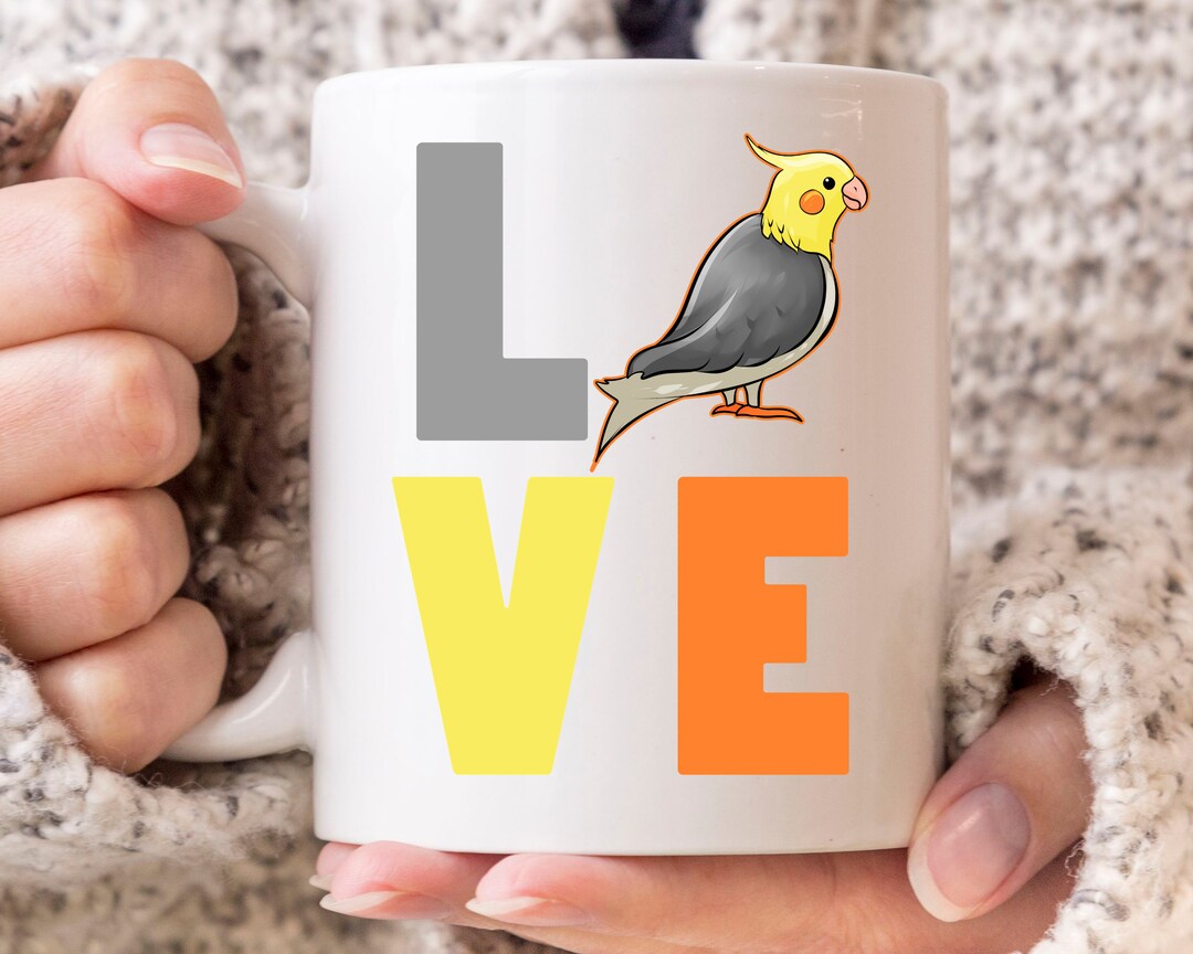 Love Cockatiel Mug, Cute Cockatoo Gift Idea for Moms and Dads, Bird ...