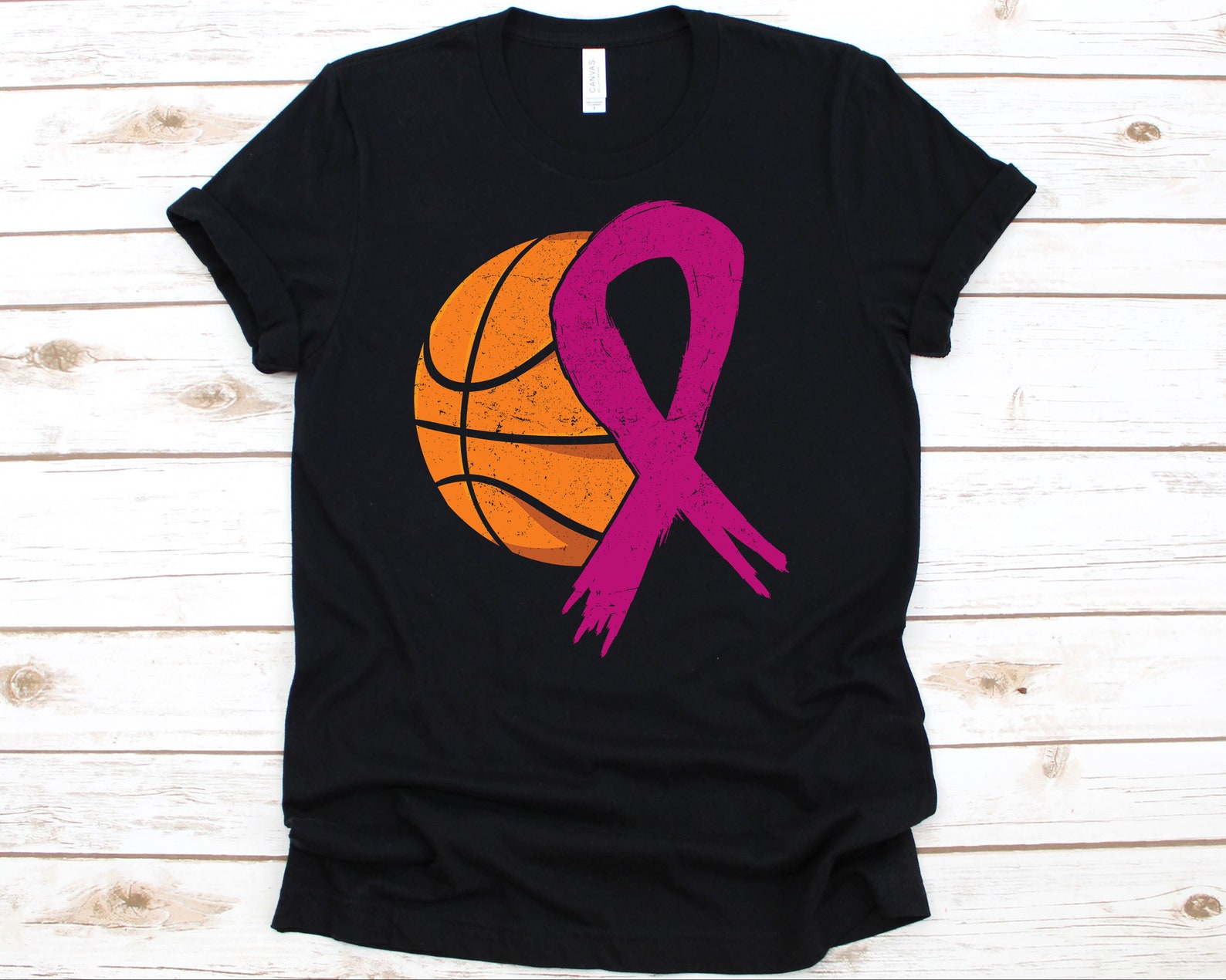 Pink Ribbon Basketball Shirt Cancer Awareness for Breast - Etsy