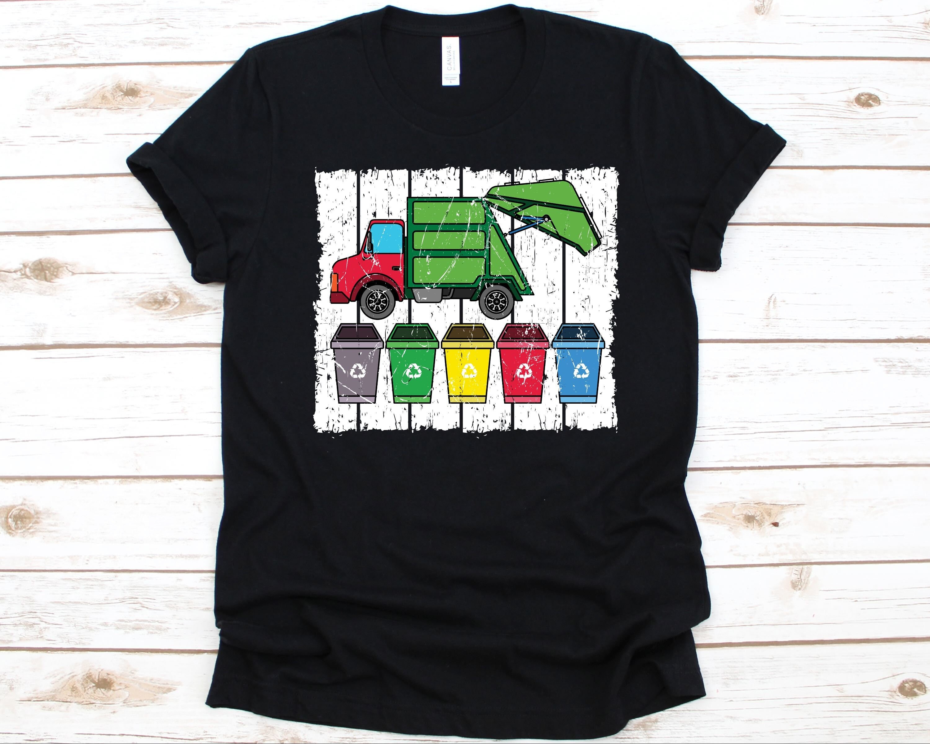 Trash Truck Trash Can Shirt Recycling Design Waste - Etsy
