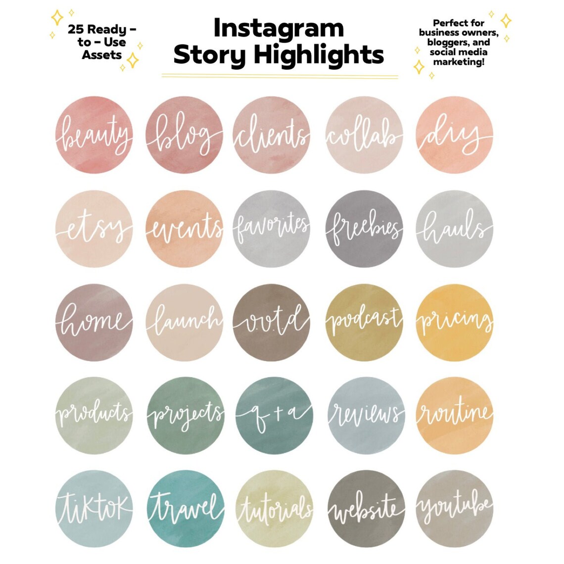Ready-to-use Instagram Story Highlights - Perfect for Social Media ...