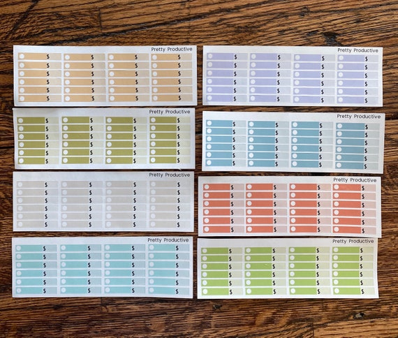 NEW Checkbox Budget Planner Stickers 8 Color Choices to - Etsy