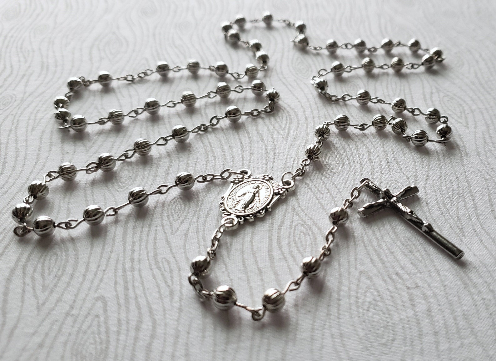 Catholic Rosary With Stainless Steel Beads & Miraculous Medal ...
