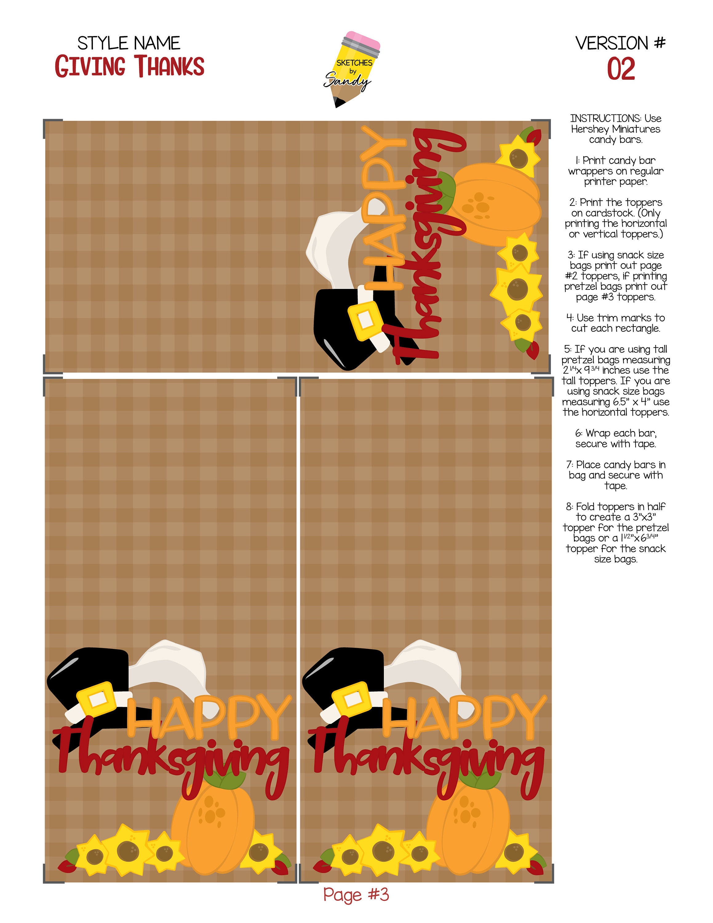 Happy Thanksgiving Candy Bar Wrappers - Etsy