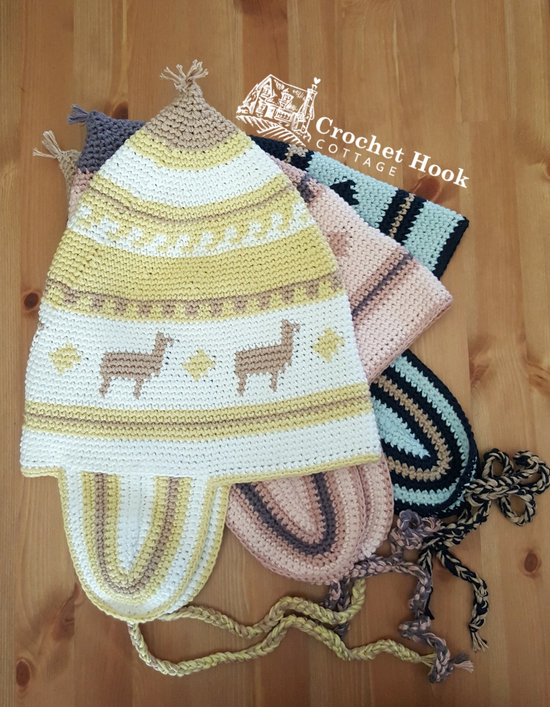 Peruvian Llama Chullo, Crocheted Winter Cap, Fits an Average Head Size ...
