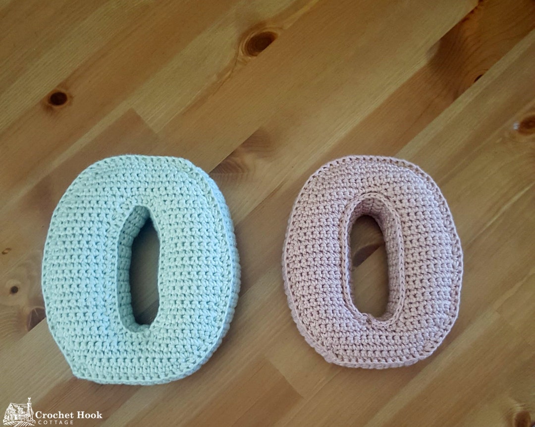 Number Zero, Crochet Numbers, 3D, Soft Numerals, Mostly Freestanding ...