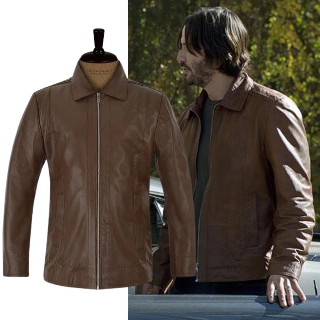 Inspired by John Wick Keanu Reeves Brown Leather Jacket, Brown Leather ...