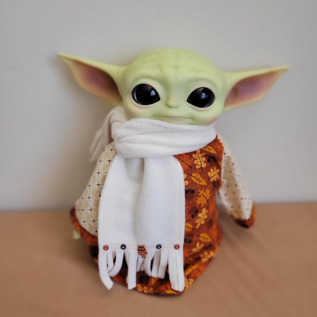 Autumn Owl Outfit: Grogu/yoda 11" Doll, Fall Leaves Scarf Set - Etsy