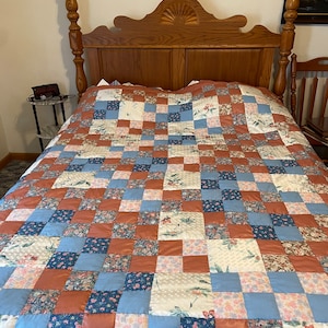 Beautiful Quilt Made From Vintage 1990’s Fabrics in Terra Cotta and ...