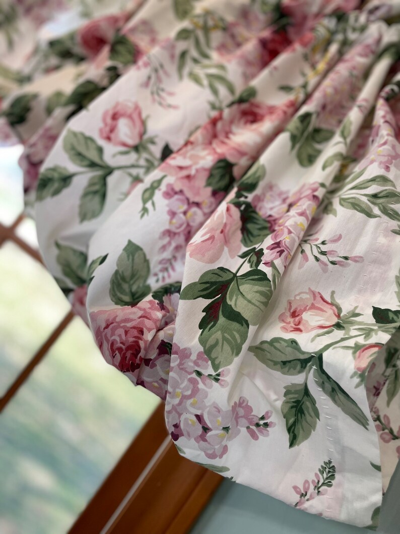Choice of Shabby Chic Roses Balloon Valance Pair or Reversible - Etsy