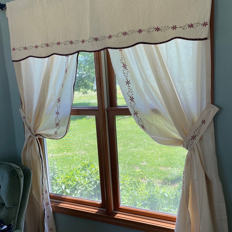 Embroidered Curtains - Etsy