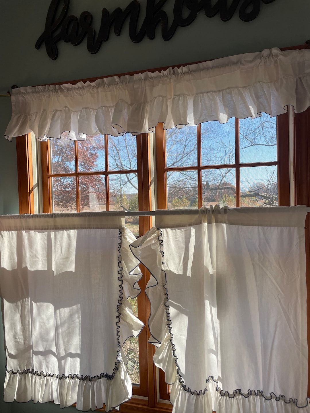 Vintage 90’s Ruffled Priscilla Curtains 43”x78 or Cafe Tiers Pair 29 ...