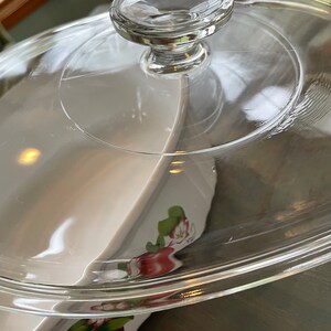 Vintage Corning Ware Apple Pattern Oval Casserole Dish With Glass Lid ...