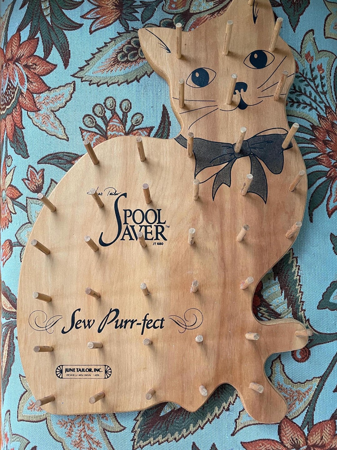 Cool Vintage Wooden Spool Holder for Sewing Thread or Bobbins Organizer ...