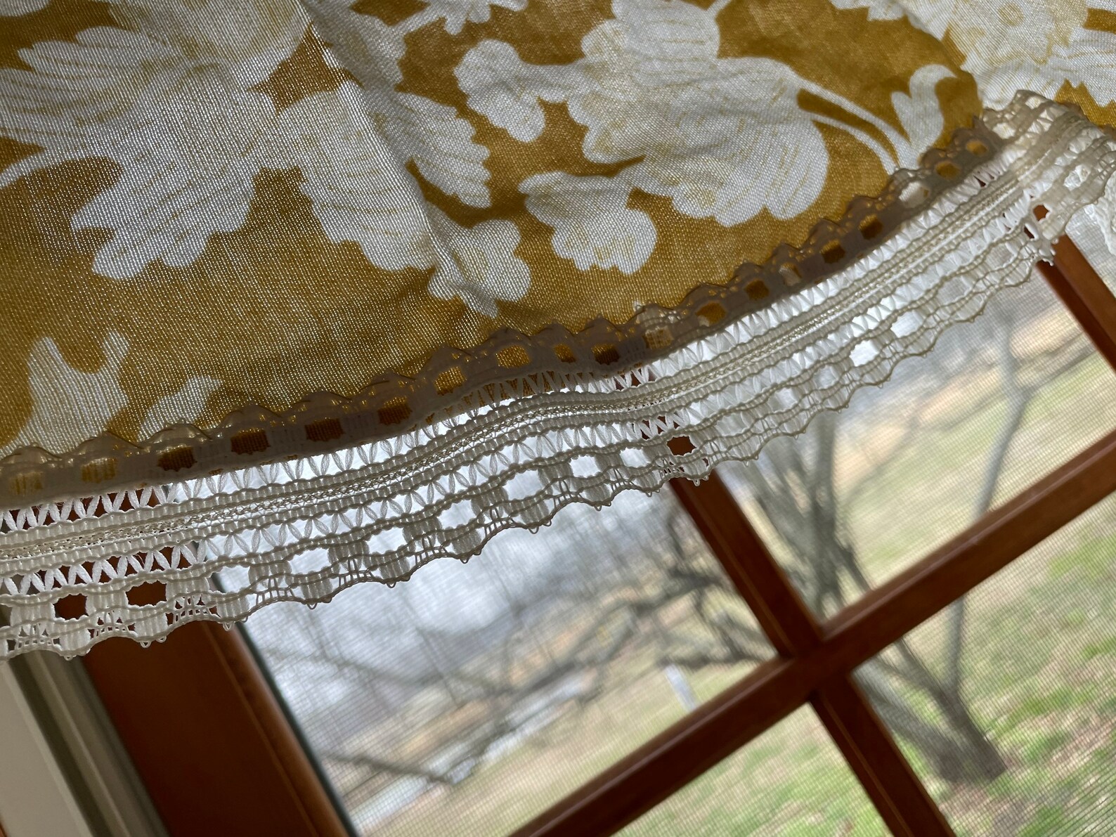 Vintage French Country Valance Dijon Mustard & Cream Colored - Etsy